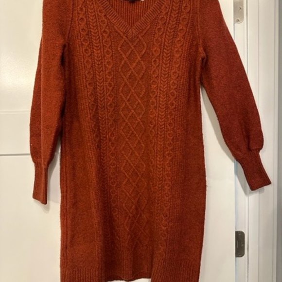 LOFT | Dresses | Loft Rust Color Sweater Dress | Poshmark